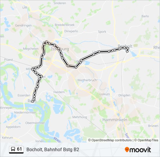61 Route: Fahrpläne, Haltestellen & Karten - Bocholt, Bahnhof Bstg B2 ...