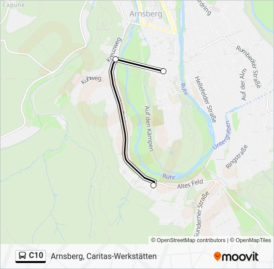 C10 Route: Schedules, Stops & Maps - Arnsberg, Caritas-Werkstätten ...