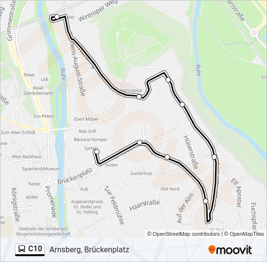 c10 Route: Schedules, Stops & Maps - Arnsberg, Brückenplatz (Updated)