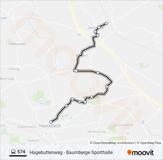 574 Route: Schedules, Stops & Maps - Altenberge, Hagebuttenweg (Updated)