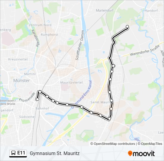 e11 Route: Fahrpläne, Haltestellen & Karten - Gymnasium St. Mauritz ...