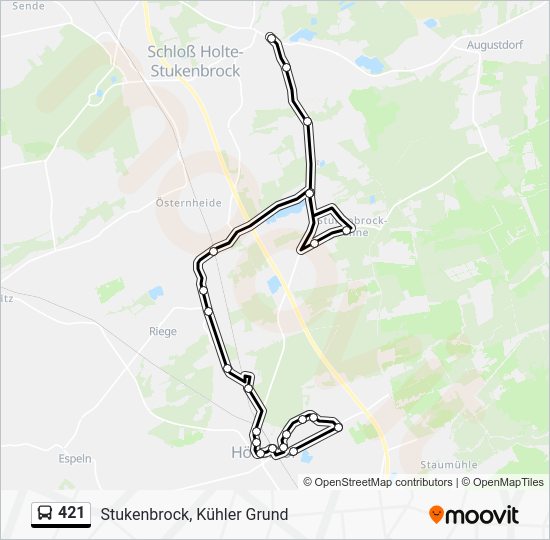 421 Route: Schedules, Stops & Maps - Stukenbrock, Kühler Grund (Updated)