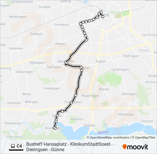 c4 Route: Schedules, Stops & Maps - Soest, Bustreff Hansaplatz D (Updated)