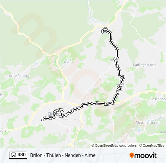 Маршрут 480: расписание, карты и остановки - Brilon, Schulzentrum D ...