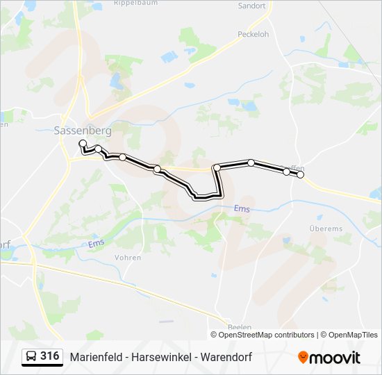 316 Route: Schedules, Stops & Maps - Hw-Greffen, Kolpingstraße (Updated)