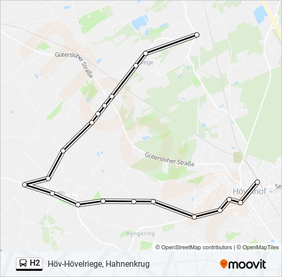 h2 Route: Schedules, Stops & Maps - Höv-Hövelriege, Hahnenkrug (Updated)