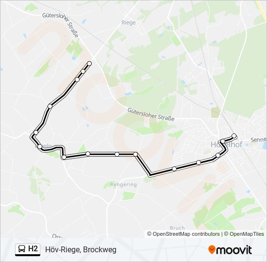 h2 Route: Schedules, Stops & Maps - Höv-Riege, Brockweg (Updated)