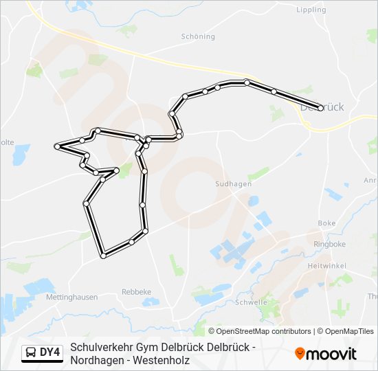 DY4 Route: Schedules, Stops & Maps - Delbrück, Schulzentrum (Updated)