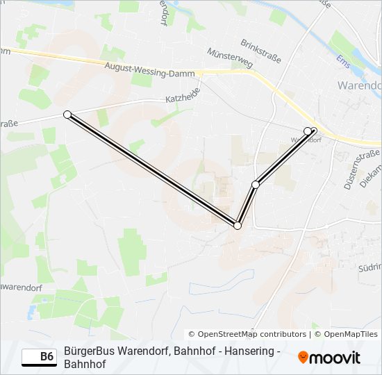 b6 Route: Schedules, Stops & Maps - Neuwarendorf, Walgernheide (Updated)