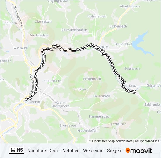 n5 Route: Schedules, Stops & Maps - Siegen Zob Bstg A (Updated)