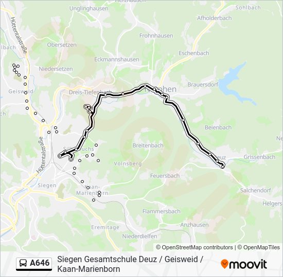 a646 Route: Schedules, Stops & Maps - Siegen Giersberg Schule (Updated)