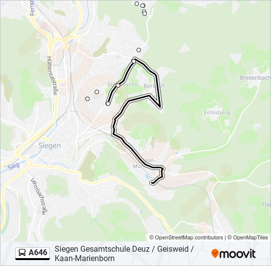 a646 Route: Schedules, Stops & Maps - Siegen Giersberg Schule (Updated)