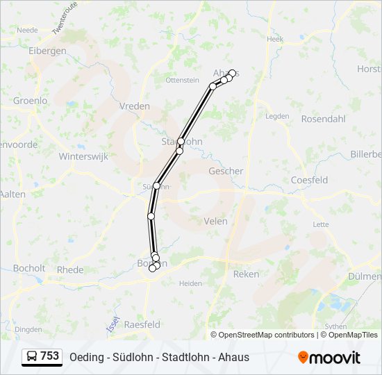 Маршрут 753: расписание, карты и остановки - Borken, Wilbecke (Обновлено)