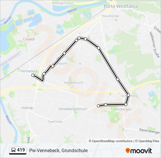 419 Route: Schedules, Stops & Maps - Pw-Vennebeck, Grundschule (Updated)