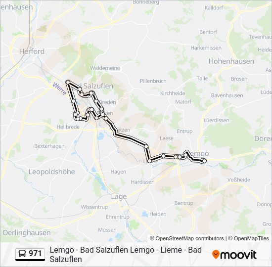 971 Route: Schedules, Stops & Maps - Lemgo, A-Hermann-Franke-Sch (Updated)