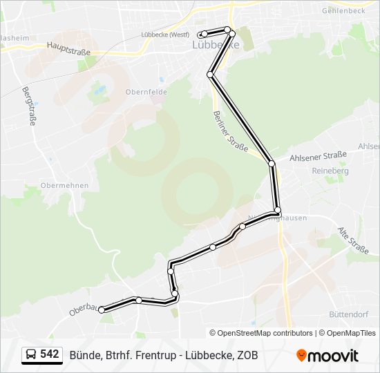 542 Route: Schedules, Stops & Maps - Lübbecke Zob (Updated)