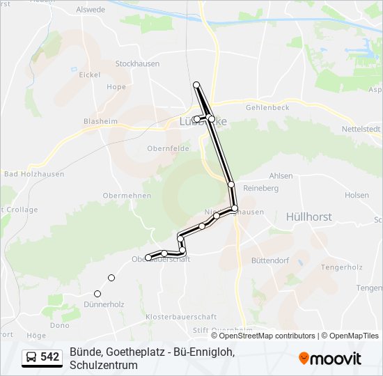 542 Route: Schedules, Stops & Maps - Lübbecke Zob (Updated)