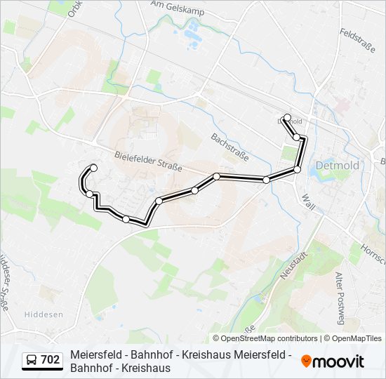 702 Route: Schedules, Stops & Maps - Detmold, Bahnhof Steig 3 (Updated)