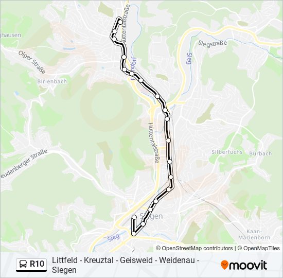 r10 Route: Schedules, Stops & Maps - Geisweid Zob Bstg 2 (Updated)