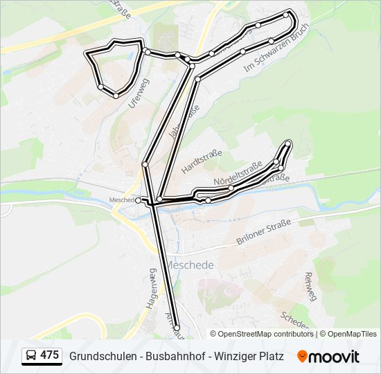 475 Route: Schedules, Stops & Maps - Meschede, Bahnhof/Busbahnhof 6 ...
