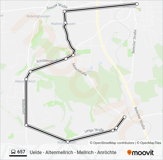 657 Route: Schedules, Stops & Maps - Uelde, Kauler Weg (Updated)