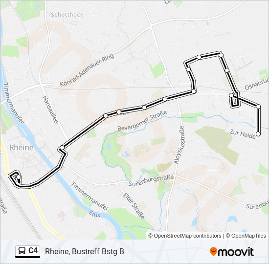 c4 Route: Schedules, Stops & Maps - Rheine, Bustreff Bstg B (Updated)