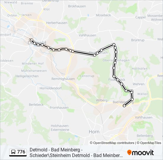 776 Route: Fahrpläne, Haltestellen & Karten - Detmold, Bahnhof Steig 8 ...