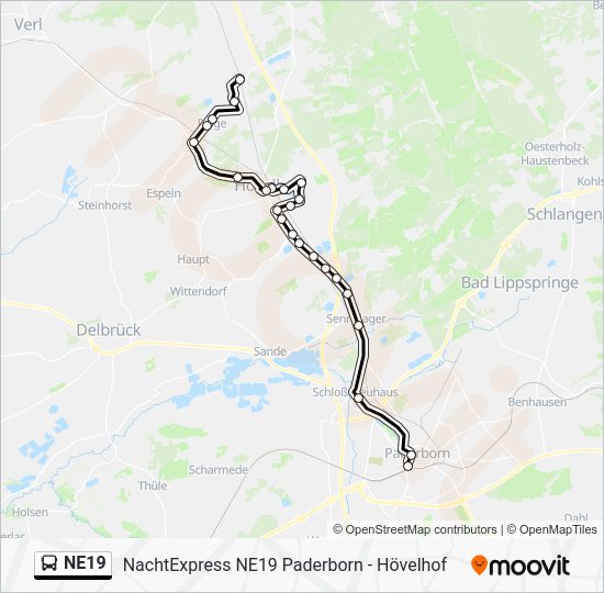 NE19 Route: Schedules, Stops & Maps - Hövelriege (Updated)