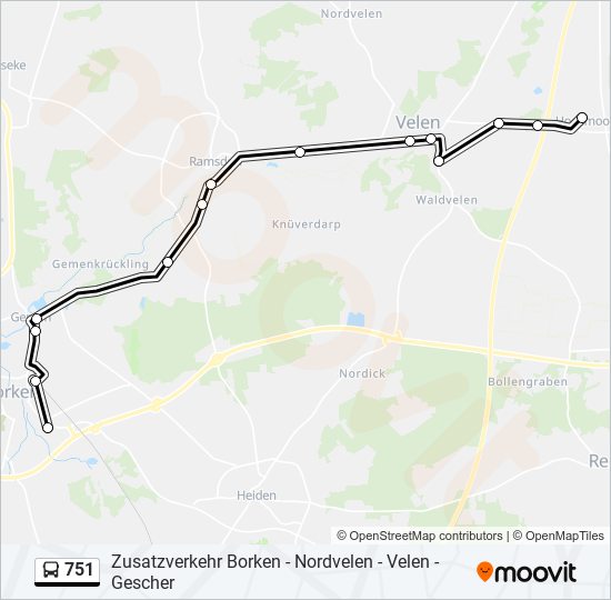 751 Route: Schedules, Stops & Maps - Hochmoor, Sparkasse (Updated)
