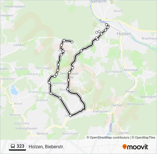 323 Route: Schedules, Stops & Maps - Holzen, Bieberstr. (Updated)