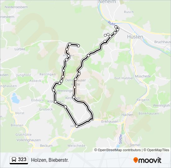 323 Route: Schedules, Stops & Maps - Holzen, Bieberstr. (Updated)