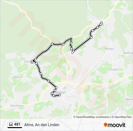 481 Route: Schedules, Stops & Maps - Alme, An den Linden (Updated)