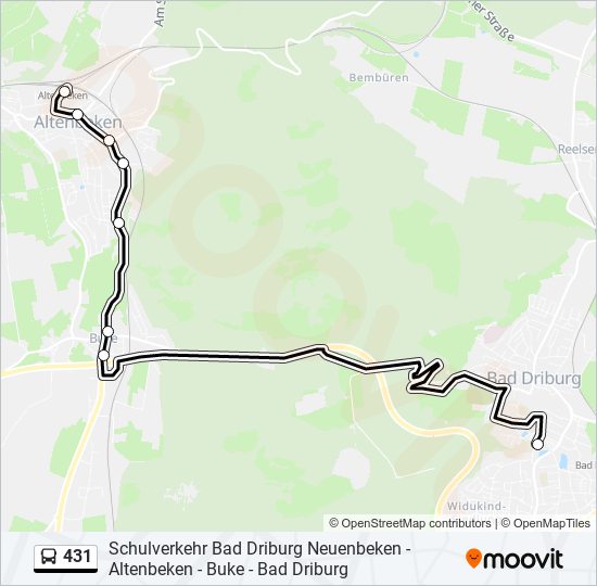 431 Route: Schedules, Stops & Maps - Altenbeken (Updated)