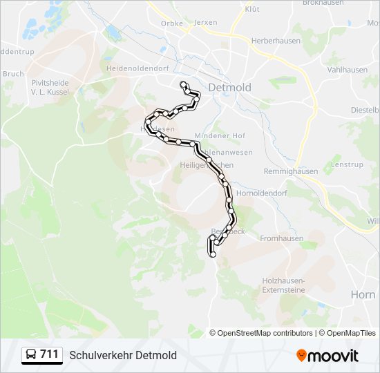 711 Route: Schedules, Stops & Maps - Detmold, Schulzentrum (Updated)