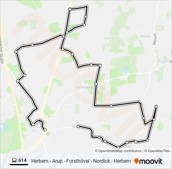 614 Route: Schedules, Stops & Maps - Herbern, Eggenstein (Updated)