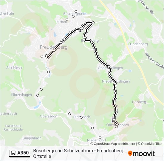 a350 Route: Schedules, Stops & Maps - Freudenberg Mórer Platz Bstg 2 ...