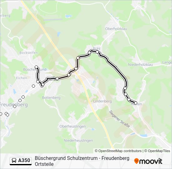 A350 Route: Schedules, Stops & Maps - Büschergrund Büschen (Updated)