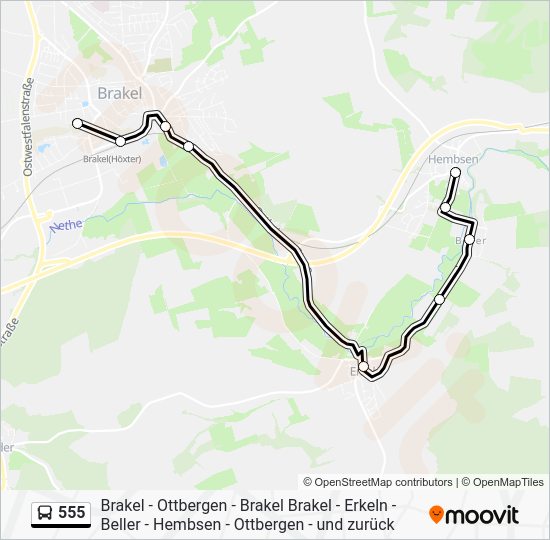 555 Route: Schedules, Stops & Maps - Brakel, Grundschule (Updated)
