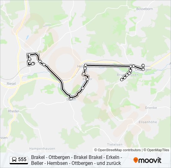 555 Route: Schedules, Stops & Maps - Ottbergen (Kr Höxt.), Bahnhof ...