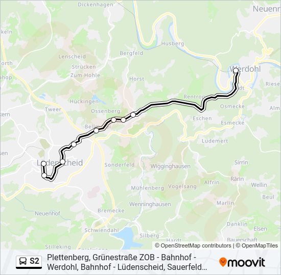 s2 Route: Schedules, Stops & Maps - Werdohl, Bahnhof - Steig 2 (Updated)