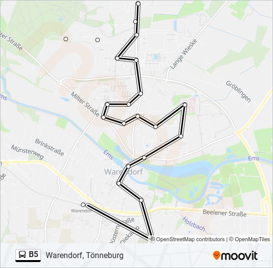 b5 Route: Schedules, Stops & Maps - Warendorf, Tönneburg (Updated)