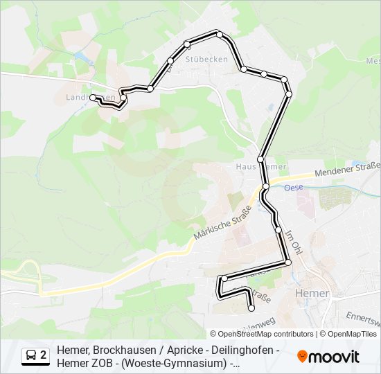 2 Route: Schedules, Stops & Maps - Hemer, Woeste-Gymnasium (Updated)