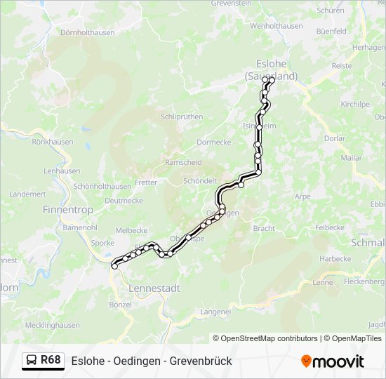 r68 Route: Schedules, Stops & Maps - Eslohe, Busbahnhof (Updated)