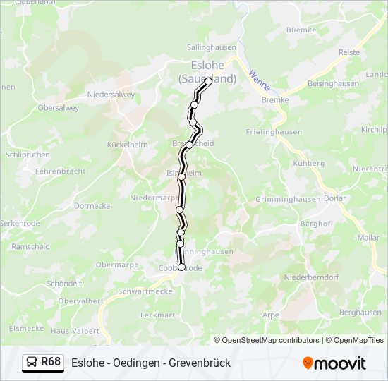 r68 Route: Schedules, Stops & Maps - Cobbenrode (Updated)