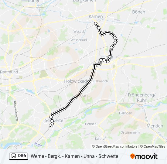 d86 Route: Schedules, Stops & Maps - Kamen, Bahnhof Bussteig A (Updated)
