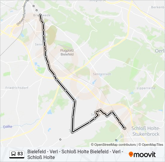 83 Route: Schedules, Stops & Maps - Schloß Holte, Bahnhof (Updated)