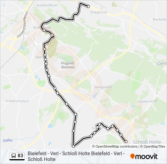 83 Route: Schedules, Stops & Maps - Bielefeld, Greifswalder Straße ...