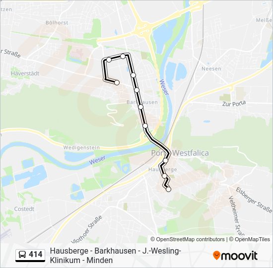 414 Route: Schedules, Stops & Maps - Pw-Hausberge, Sporthalle (Updated)