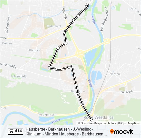 414 Route: Schedules, Stops & Maps - Minden, Zob (Updated)