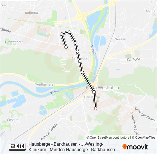 414 Route: Schedules, Stops & Maps - Pw-Hausberge, Sporthalle (Updated)